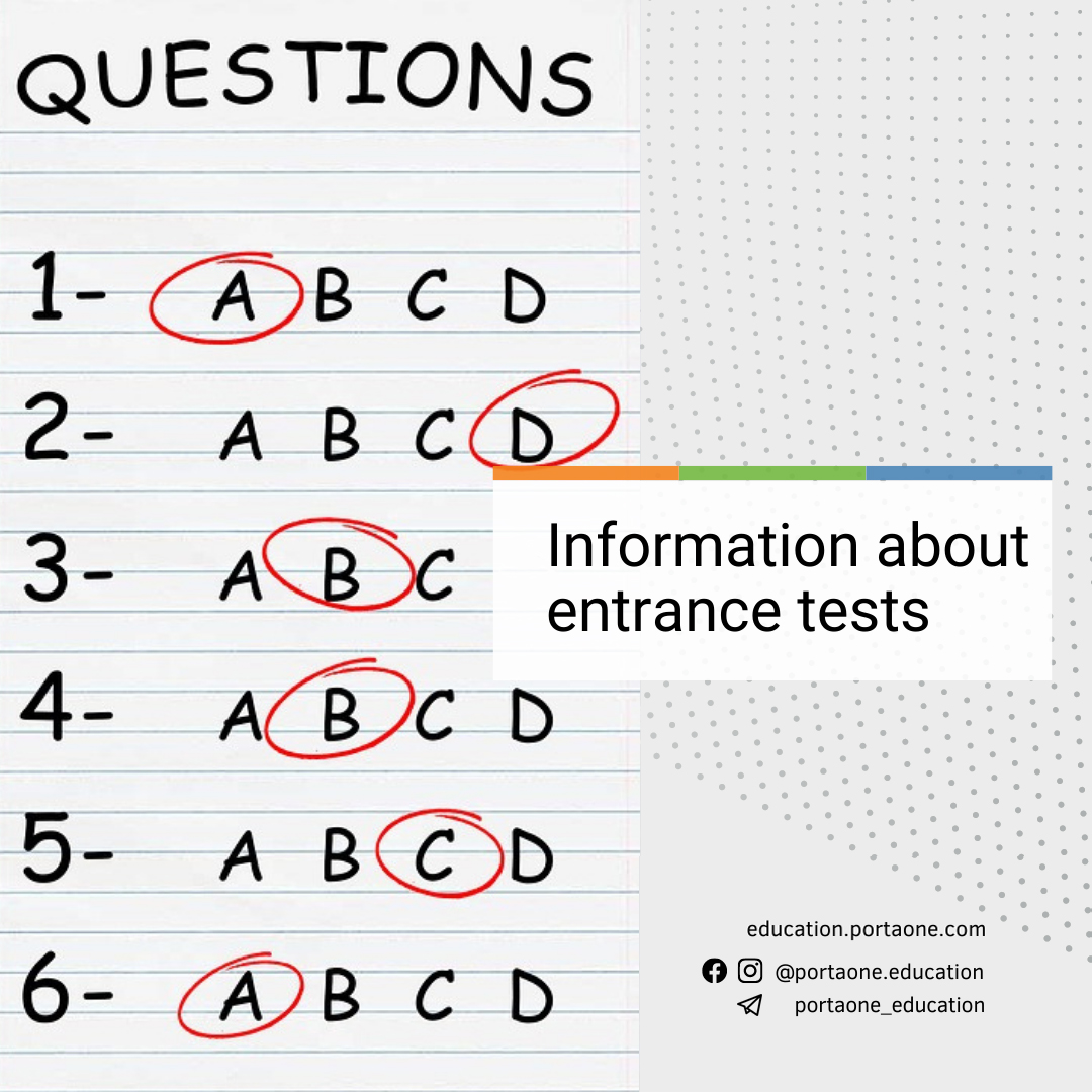 Information about entrance tests – PortaOne Education Center